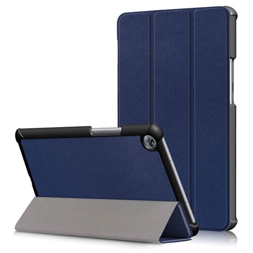 Чехол-обложка MyPads для Lenovo Tab 4 10 Plus TB-X704L/F тонкий умный кожаный на пластиковой основе с трансформацией в подставку синий