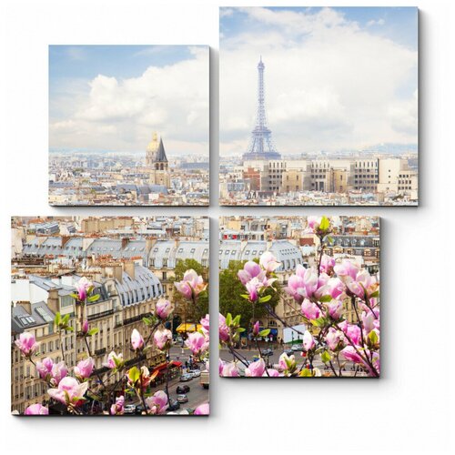 Модульная картина Весна в Париже 130x130