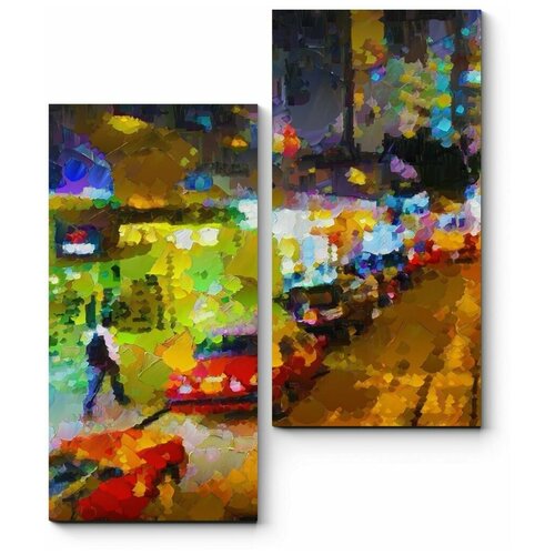 Модульная картина На улицах Гонконга 40x50