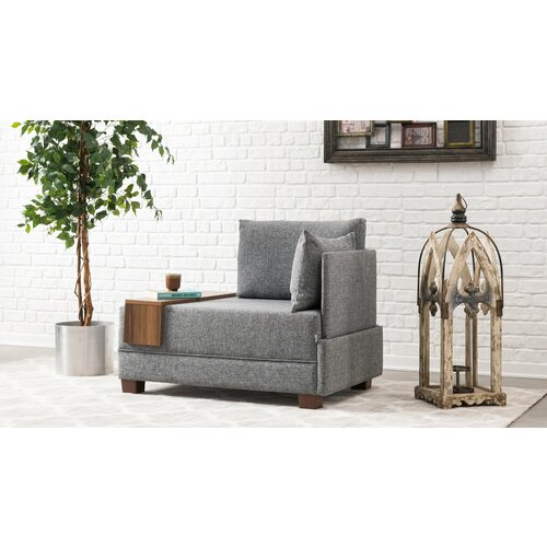 Кресло-диван с подлокотником, столешницей и подушками 100x75x80 см Turkish House Турция серый