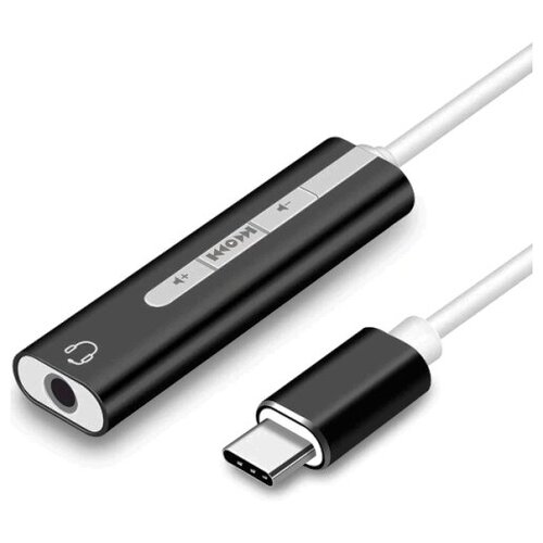 Внешняя звуковая карта Orient AU-05PLB адаптер USB Type C на гнездо 3.5мм для гарнитур и наушников - чёрный