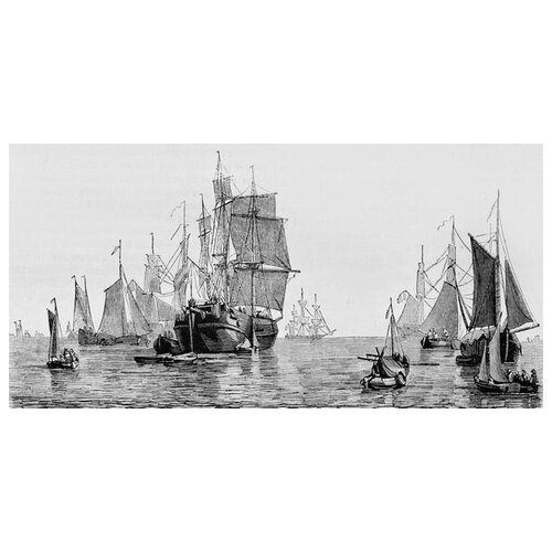 Постер на холсте Корабли (Ships) №10 81см. x 40см.