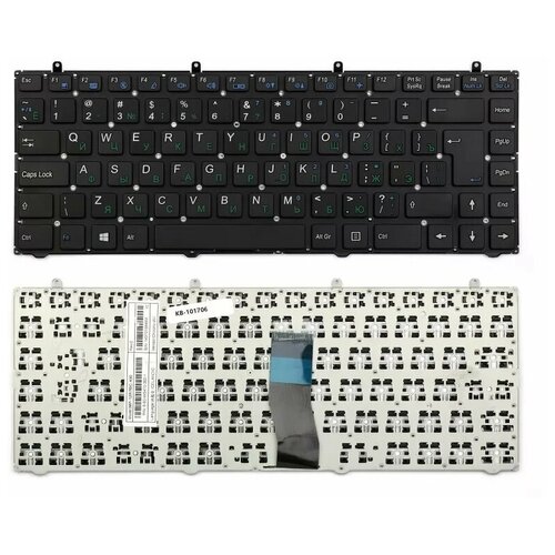 Клавиатура для ноутбука DNS Clevo W230, W230SD, W230SS Series. Г-образный Enter. Черная, без рамки. PN: MP-12R76SU-430.