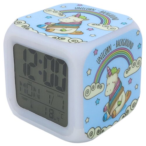 Часы-будильник Единорог №24 (с подсветкой)