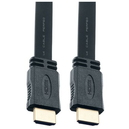 Кабель PERFEO HDMI A вилка - HDMI A вилка, плоский, ver.1.4, длина 1 м. (H1301)