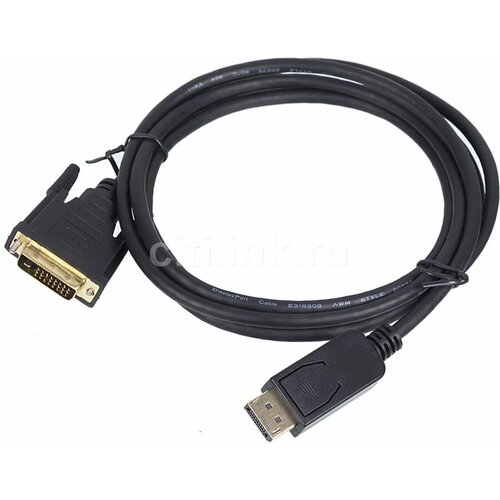 Кабель Display Port DisplayPort (m) - DVI (m), GOLD , 2м, черный