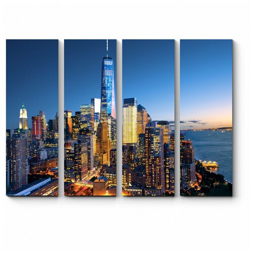Модульная картина Красивые огни Манхэттена 140x105