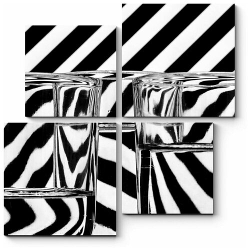 Модульная картина Черно-белая абстракция110x110