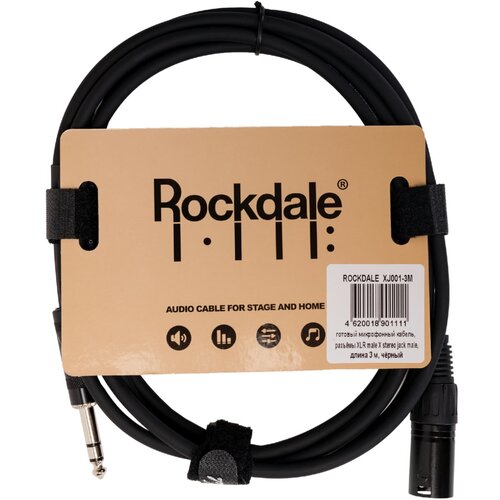 Кабель Rockdale XLR - Jack 6.3 mm (XJ001), 3 м, 1 шт., черный