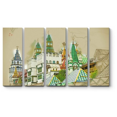 Модульная картина Измайловский Кремль , Москва 90x54