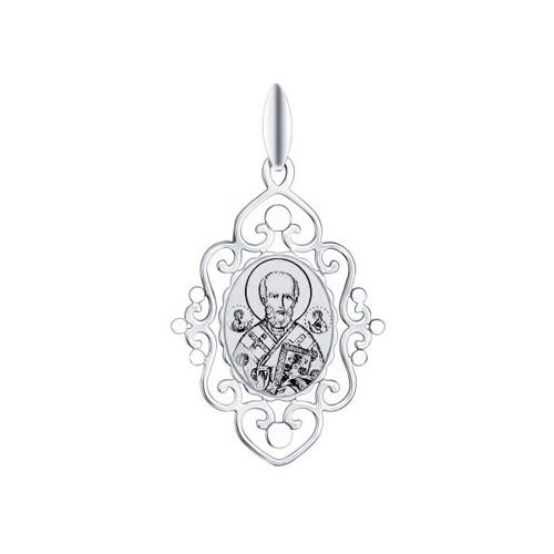 Иконка SOKOLOV икона из серебра 94100257, серебро, 925 проба, родирование