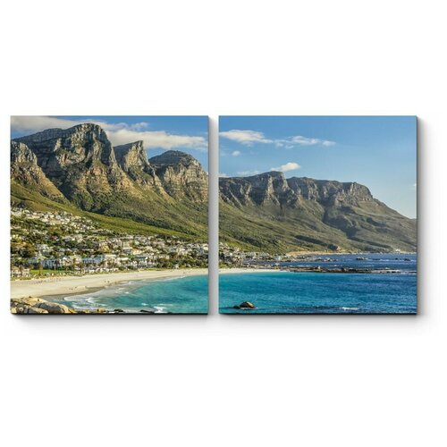 Модульная картина Волны у песчаных берегов Кейптауна 100x50