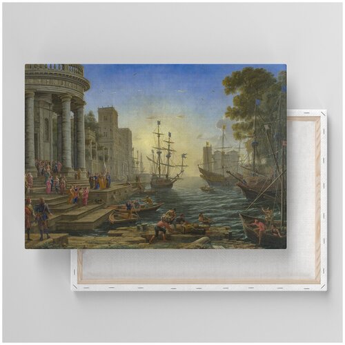 Картина на холсте с подрамником / Claude Lorrain - Seaport with the Embarkation of St. Ursula / Лоррен Клод