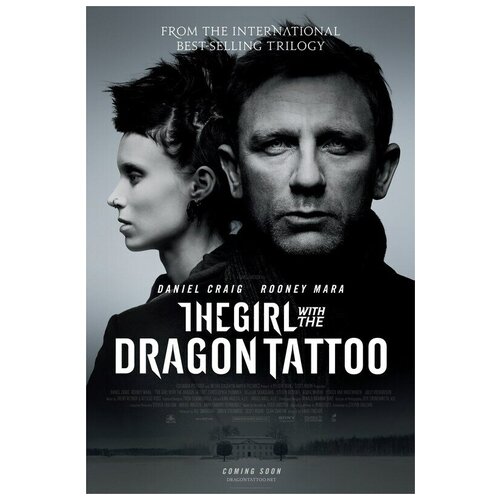 Плакат, постер на бумаге Девушка с татуировкой дракона (The Girl with the Dragon Tattoo), Дэвид Финчер. Размер 21 х 30 см