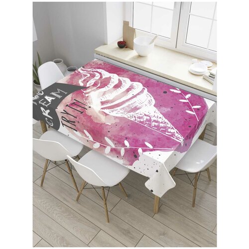 Скатерть прямоугольная JoyArty на кухонный стол "Вафельный рожок мороженого" из оксфорда, 120x145 см