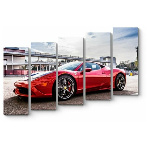 Модульная картина Красный Ferrari 458130x91