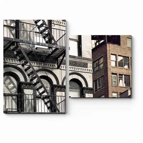 Модульная картина История Нью-Йорка в зданиях40x30