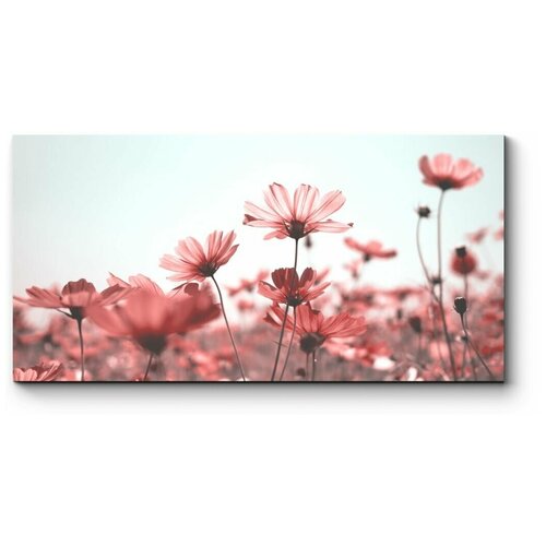 Модульная картина Розовое поле цветов 180x90