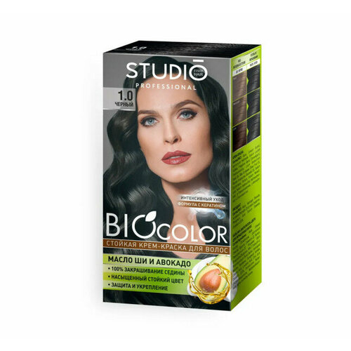 Краска для волос Studio Professional Biocolor тон 1.0 Черный 50 мл