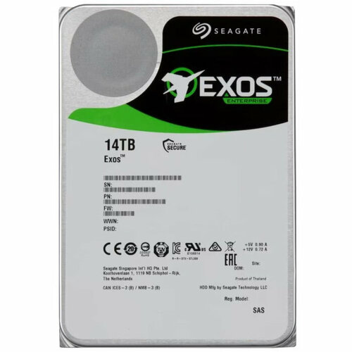 Seagate 3.5" 14TB Seagate Exos X18 ST14000NM004J_ SAS 12Gb/s, 7200rpm, 256MB, 512e/4kn, Bulk ST14000NM004J_