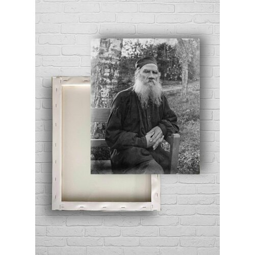 Фотокартина на холсте "Лев Толстой", 1897 г. (холст, подрамник, 30х40 см)