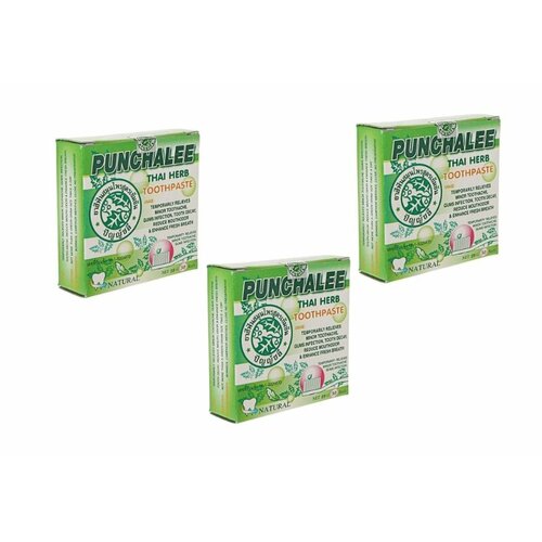 Зубная паста Punchalee, на натуральных травах, лечебная 25 г, 3 шт.