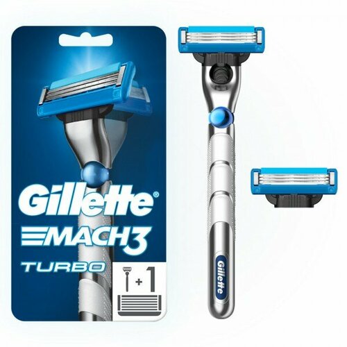 Бритвенный станок Gillette MACH3 TURBO 3D с 6 сменными кассетами