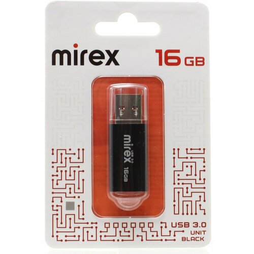 Флешка 16 ГБ USB 3.0 Mirex UNIT BLACK