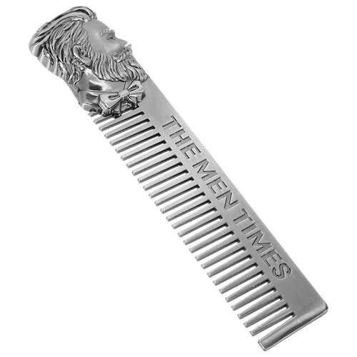 Расческа для бороды и усов металлическая мужская Proshka Beauty гребень для волос компактная
