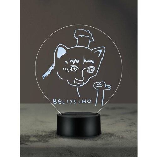 Ночник Белиссимо, ночная лампа, 3Д светильник, кот мем