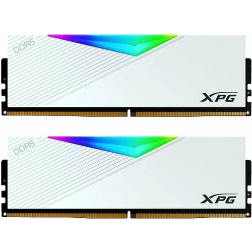 Оперативная память для компьютера 64Gb (2x32Gb) PC5-51200 6400MHz DDR5 DIMM Unbuffered CL32 ADATA XPG Lancer RGB AX5U6400C3232G-DCLARWH