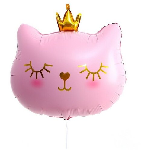 Шар фольгированный 32" Кошечка-королева розовая, фигура