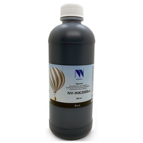 Чернила NV Print NV-INK500 Black Eco экосольвентные для устройств, печатающих головами Epson DX4/ 5/ 7 XP-604 (500ml)