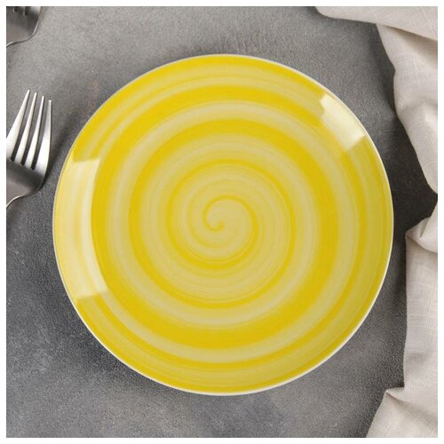 Тарелка мелкая Infinity, d:17,5 см, цвет жёлтый