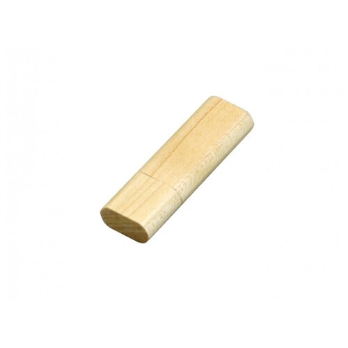 Эргономичная, прямоугольная деревянная флешка с округленными краями (64 Гб / GB USB 3.0 Белый/White Wood4 Flash drive "Авис "Avis Wood" F114)