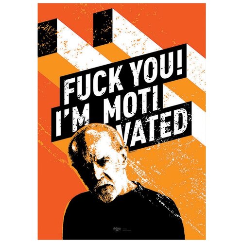 Мотивационный интерьерный постер мотиватор "Fuck You! I'm Motivated" размера 60х90см 600*900 мм без рамы в тубусе