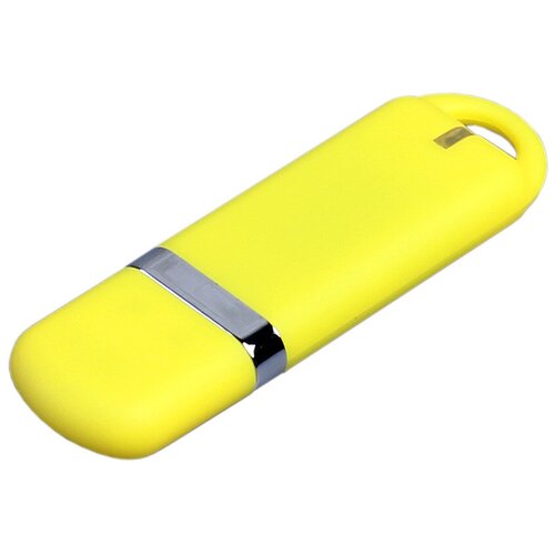 Классическая флешка soft-touch с закругленными краями (32 Гб / GB USB 2.0 Желтый/Yellow 005 Flash drive Модель 187)