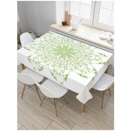 Скатерть прямоугольная JoyArty на кухонный стол "Цветок счастья" из оксфорда, 180x145 см