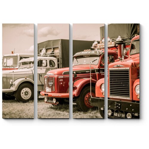 Модульная картина Красные грузовики 70x53
