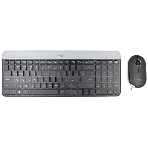 Комплект клавиатура + мышь Logitech MK470 Slim (английский/русский) gray