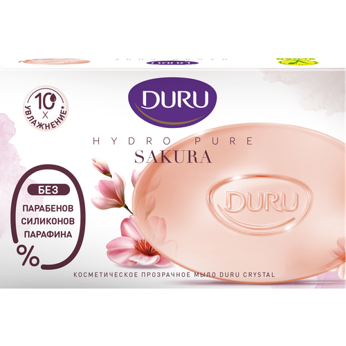 DURU Мыло кусковое Hydro Pure Sakura цветы, 106 г