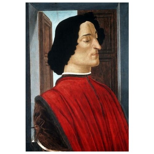 Репродукция на холсте Портрет (Portrait) №3 Боттичелли Сандро 30см. x 43см.