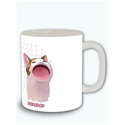 Кружка белая мемы коты - 2623