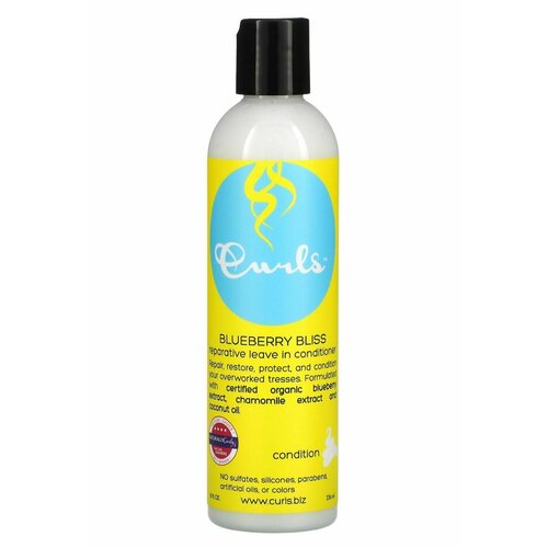 CURLS, Ливин, Leave in, несмываемый кондиционер для восстановления локонов, Blueberry Bliss, 236 мл