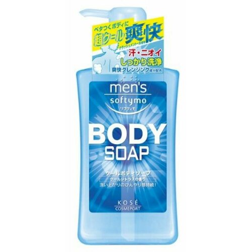 Kose Cosmeport Men's Softymo Мужской гель для душа с охлаждающим эффектом и цитрусовым ароматом 550 мл