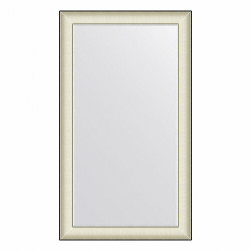 Зеркало настенное EVOFORM в багетной раме белая кожа с хромом, 68х118 см, для гостиной, прихожей, кабинета, спальни и ванной комнаты, BY 7631