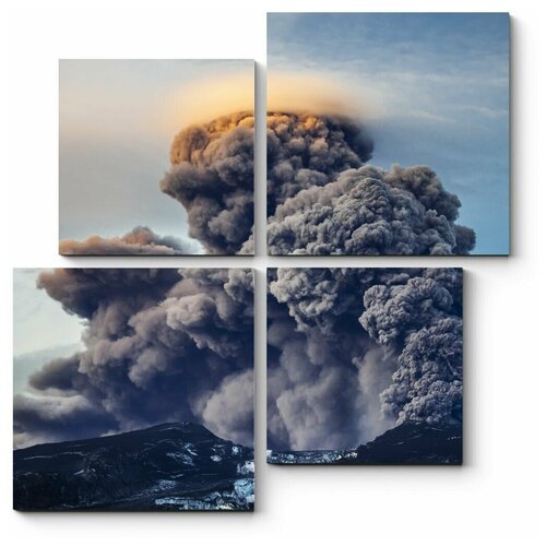 Модульная картина Извержение вулкана горы Онтаке 80x80