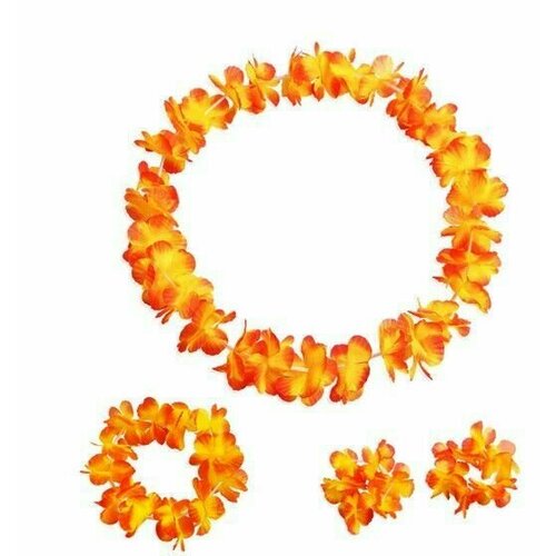 Набор гавайское ожерелье Алоха оранжевый