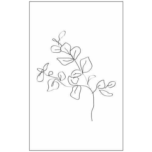 Постер / Плакат / Картина на холсте Линии - Веточка фруктового дерева 40x50 см в подарочном тубусе