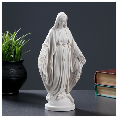 Статуэтка "Дева Мария" 23х12см, белая / мраморная крошка 4515750